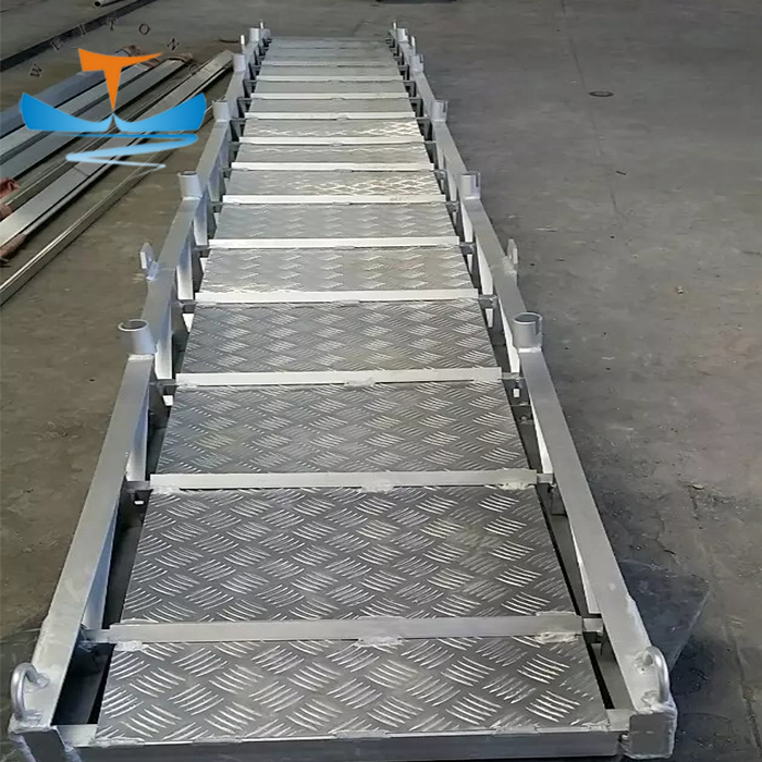 Aluminum Boat Wharf Ladder with Handrail