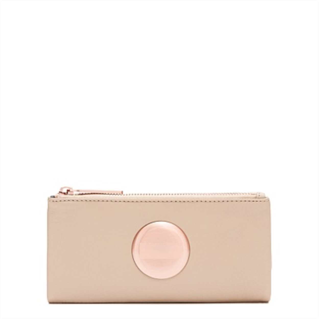 NEW PANCAKE LEATHER BRUSHED COPPER LOGO FOLD WALLET,Wallet