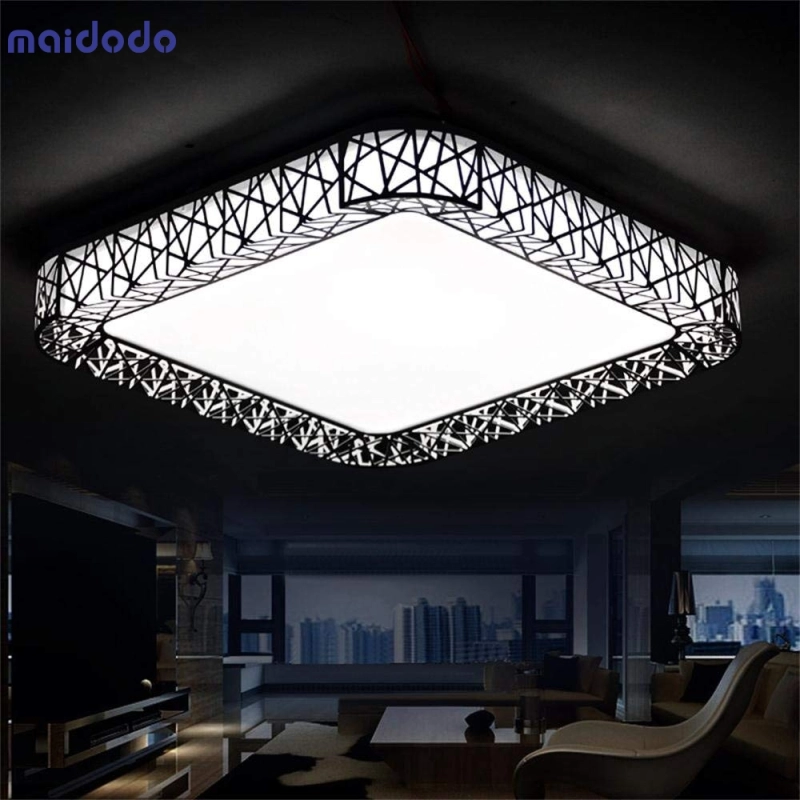 Round/Square LED 36W Ceiling Light Dimmable Thin Flush Mount Lamp Cool ...