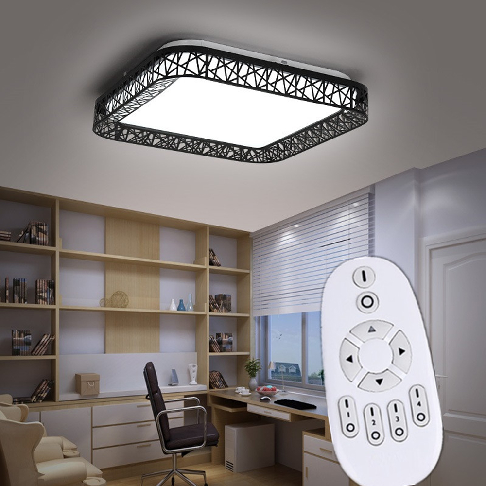 Round/Square LED 36W Ceiling Light Dimmable Thin Flush Mount Lamp Cool ...