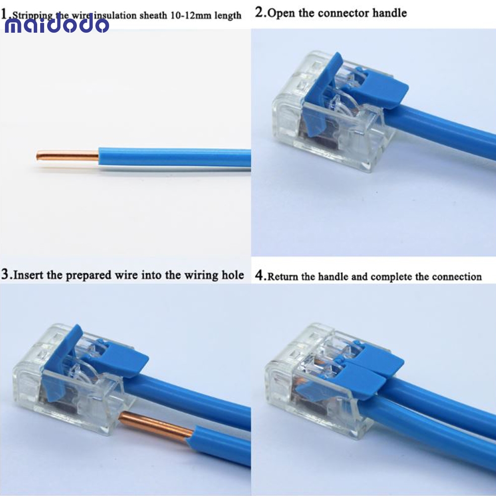 PCT-413 Universal Wire Connectors Compact Push-in Terminal Block