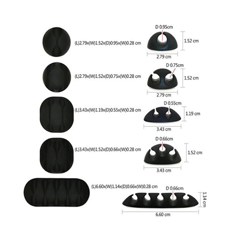 Silicone Desktop Wire Holder USB Cable Fixer Electrical Cable Organizer Hub