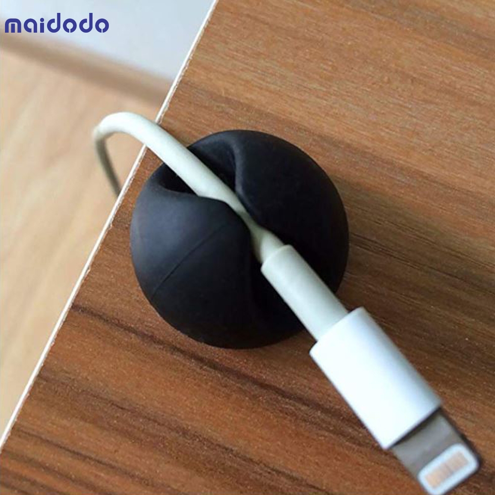 Silicone Desktop Wire Holder USB Cable Fixer Electrical Cable Organizer Hub