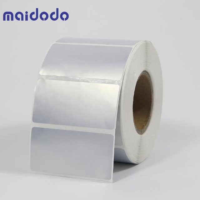 Matte Silver PET Label Sticker Waterproof Tear resistant Barcode Label