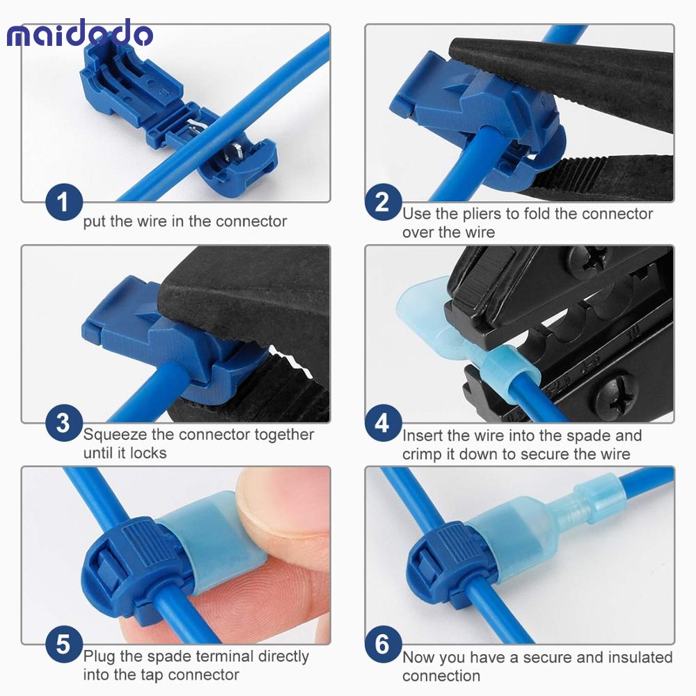 Wire Terminal Crimp Connectors, T-Tap Wire Connectors, Insulated ...