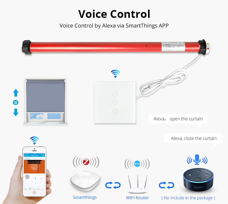 Zigbee Roller Shade Switch with Motor For 38mm tube Electirc Blind