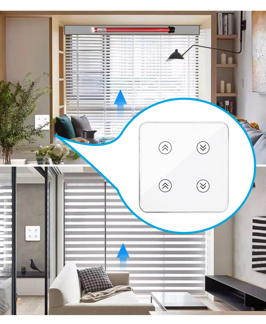 Zemismart Automatic Electric Roller Curtain Motor with 2 Channels ...