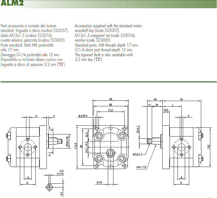 MARZOCCHI GEAR PUMP ALM2-R-30-E1