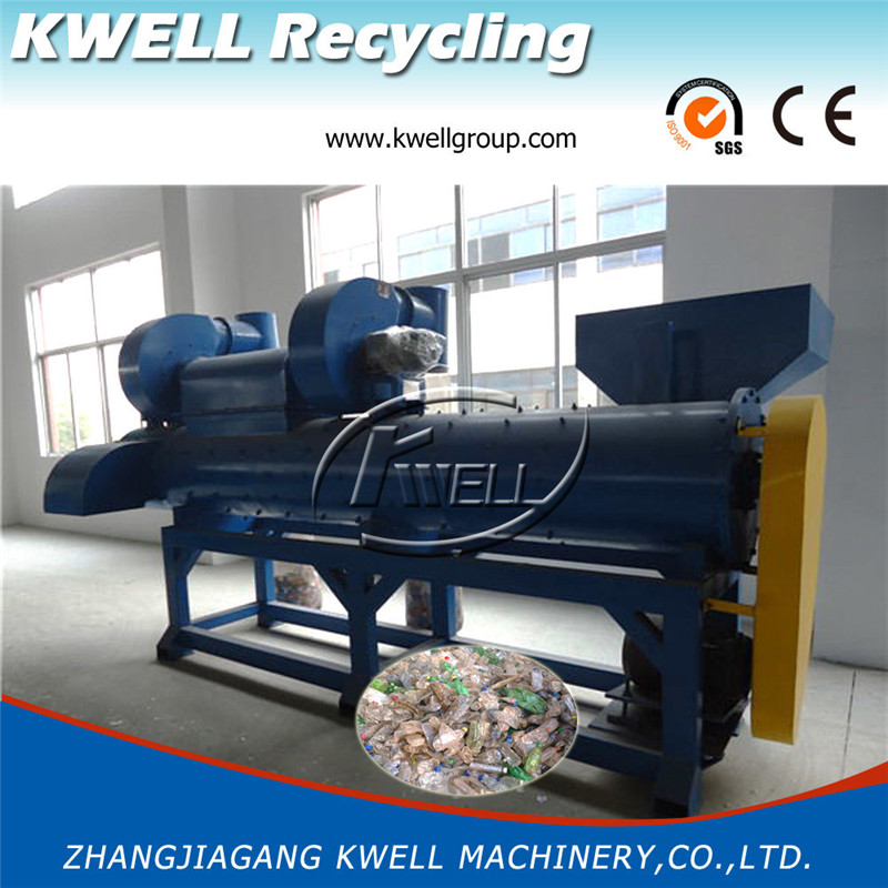 Single shaft 1000kg PET bottle recycling label remover air type by wind ...