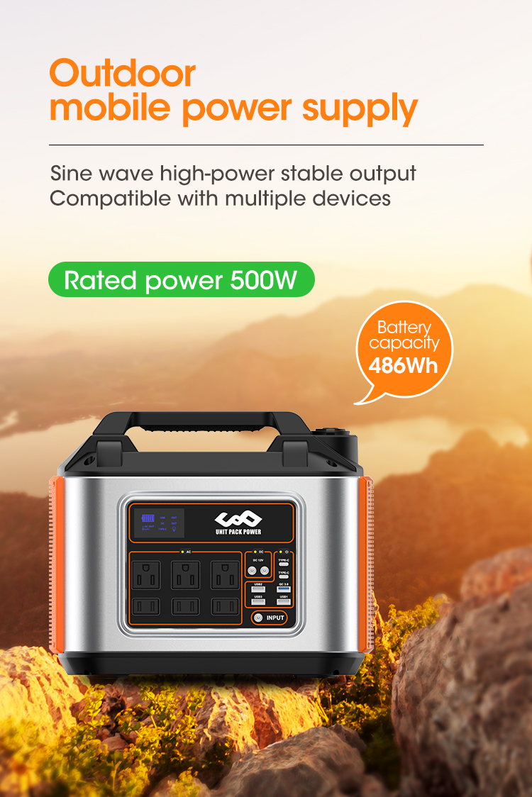 T500 500W 486Wh Backup Lithium battery Solar Powered Generator Portable ...