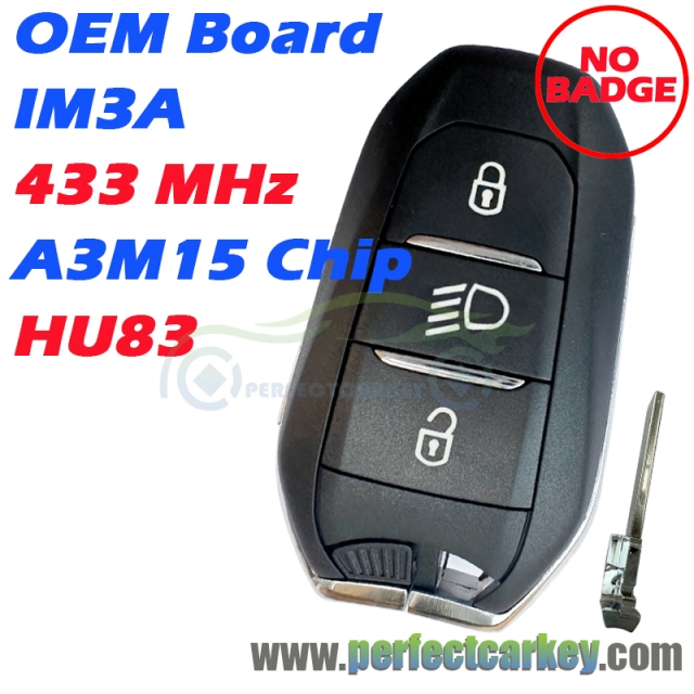 IM3A 433MHz A3M15 4A Chip HU83 3 Button (Light) Smart Key with OEM ...