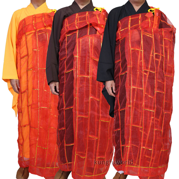 Shaolin Buddhist Monk Dress Kesa Priest Robe Cassock Meditation Kung fu ...
