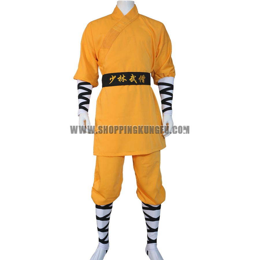 Yellow Shaolin Monk Kung fu Uniform Wushu Martial arts Suit