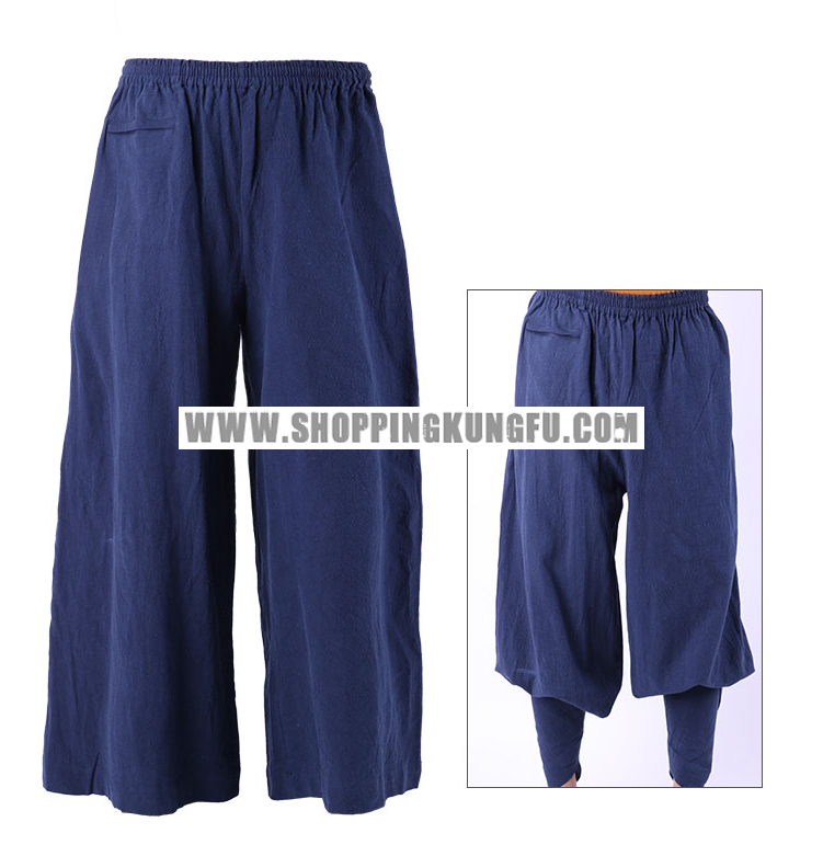 Cotton Buddhist Monk Shaolin Kung fu Pants Qigong Tai Chi Meditation ...