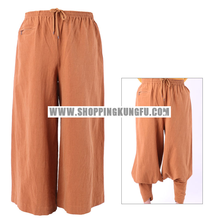 Cotton Buddhist Monk Shaolin Kung fu Pants Qigong Tai Chi Meditation ...