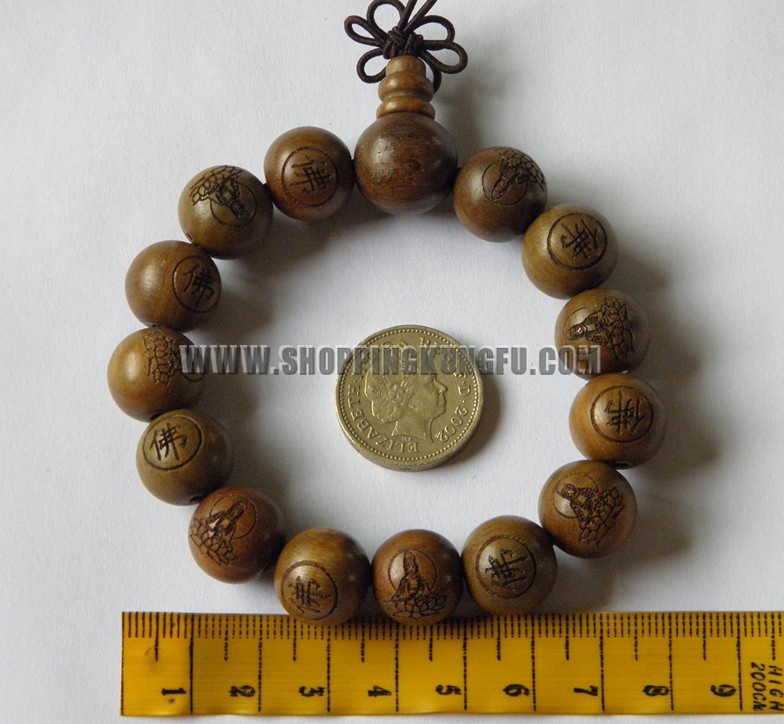 1.5cm/2cm Buddhist Sandalwood Shaolin Monks Beads Bracelets
