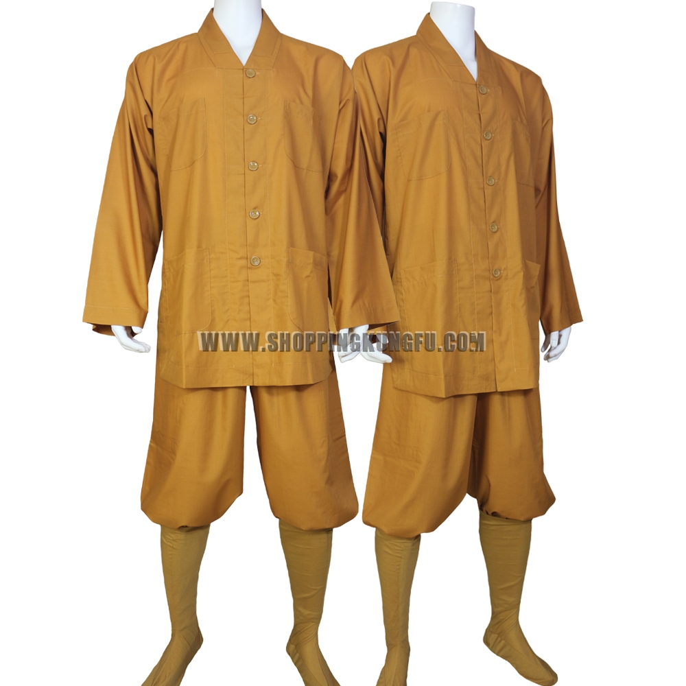 Thin Cotton Shaolin Kung fu Suit Buddhist Monk Robe Training Meditation ...