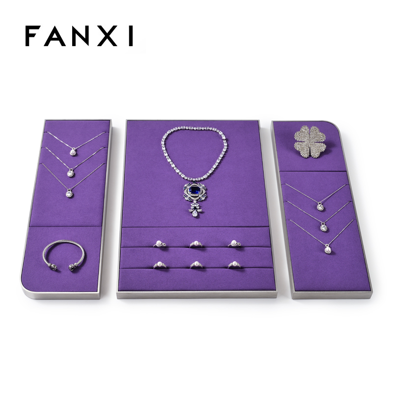FANXI Custom purple metal jewelry display set series