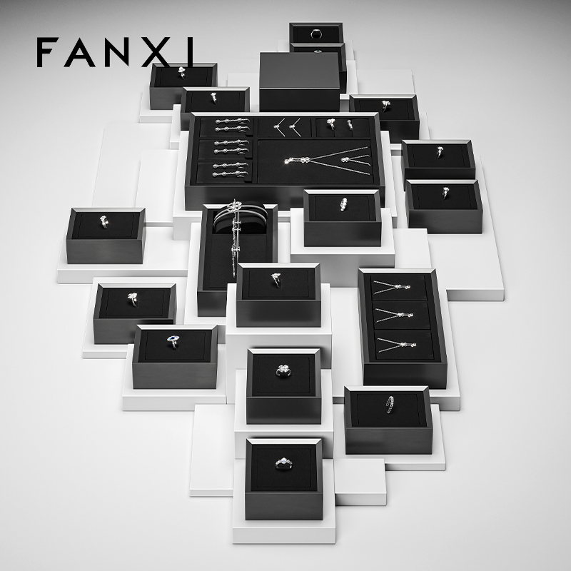 FANXI High quality Black Microfiber Jewelry Display tray