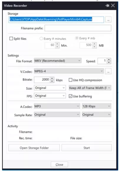 VDC2021 PotPlayer Settings