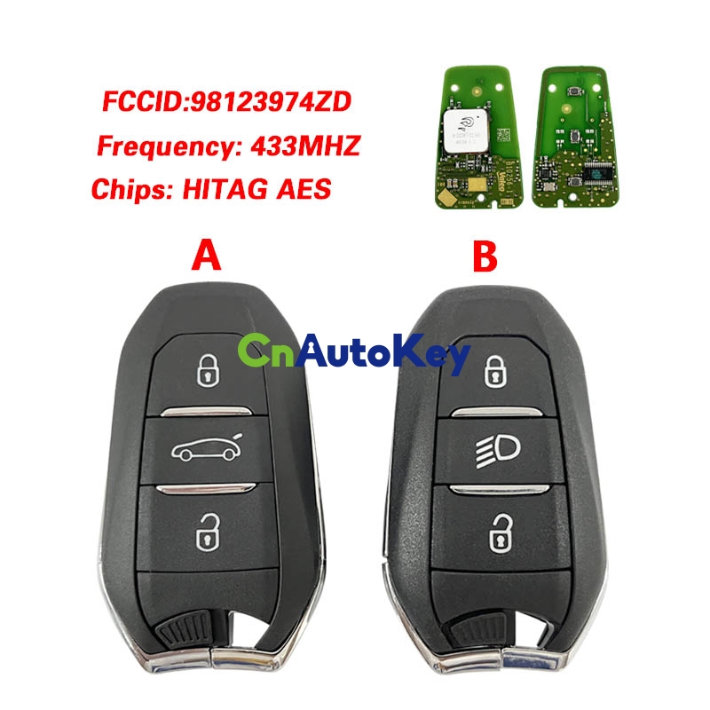 CN016032 Original 3 Buttons Smart Remote Key For Citroen 433 MHz ...