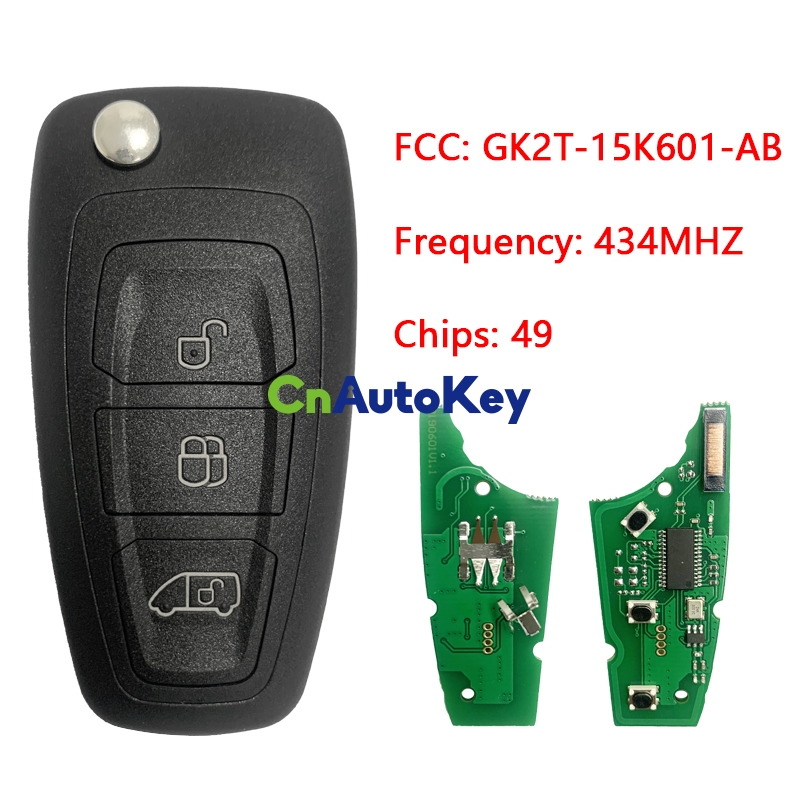 CN018097 For Ford Transit Flip Remote Key 3 Button 434MHz 49 Chip HITAG ...
