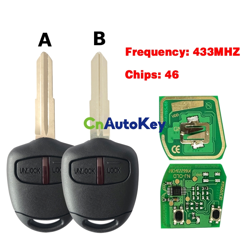 CN011004 433MHz ID46 2 Button FOB Remote Key For Mitsubishi L200 Shogun ...