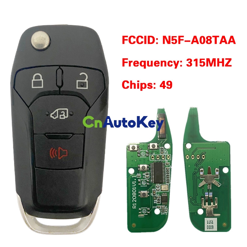 CN018105 2019-2020 Ford Transit 4-Button Flip Key PN 164-R8236 N5F-A08TAA