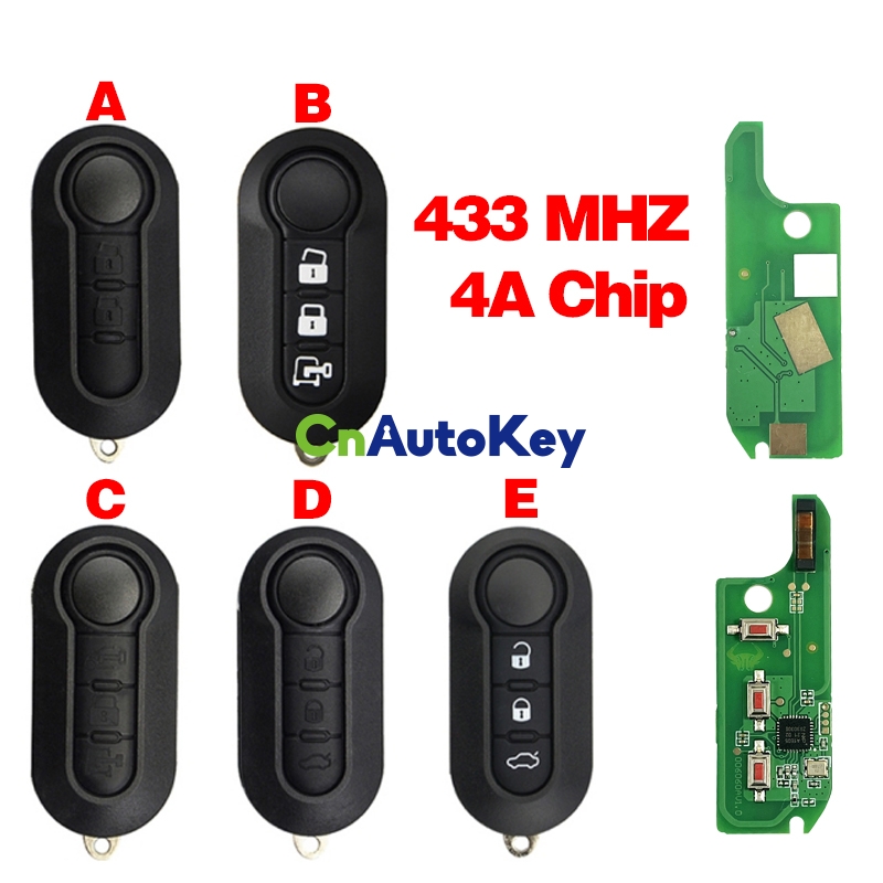 CN017044 Suitable for Fiat 3-button remote key 4AChip 433MHz circuit ...