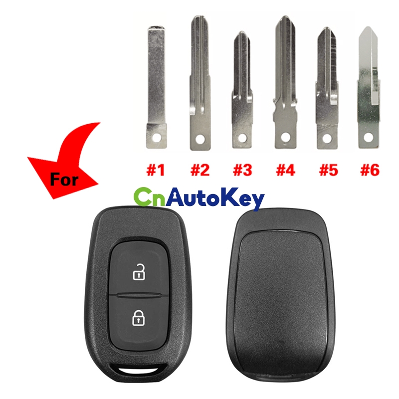 CS010074 2 Button Remote Smart Car Key VAC102 Uncut Blade for Renault ...