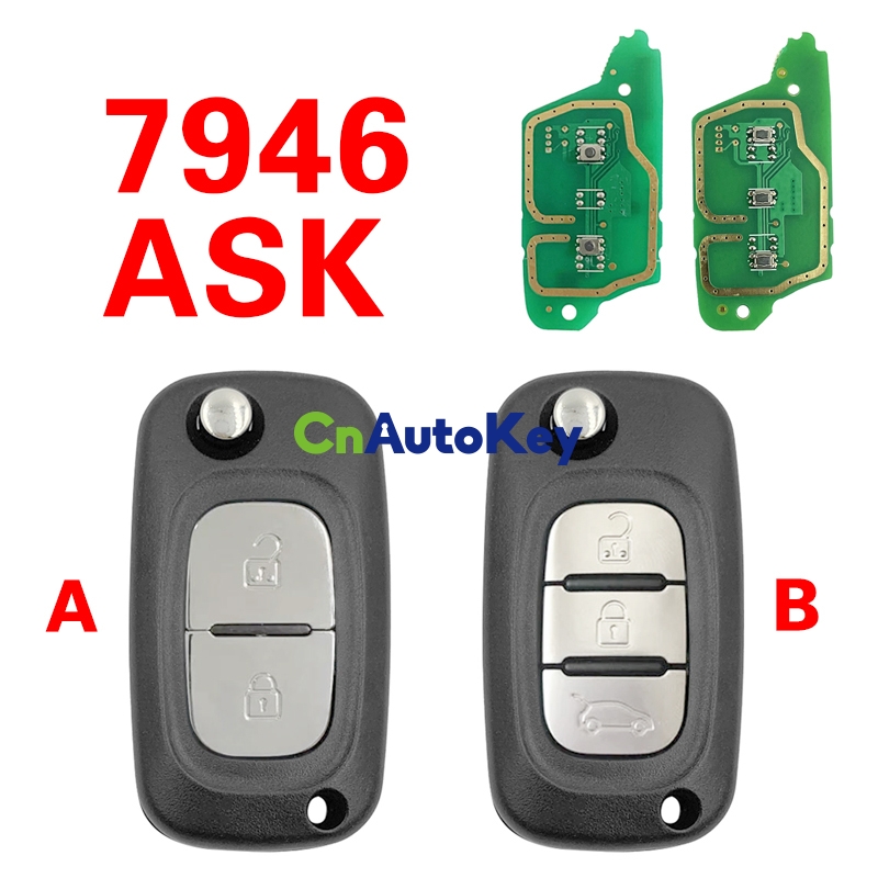 CN010083 For Renault Clio/Master/Kangoo Flip Key 2/3 Buttons 433MHz ...