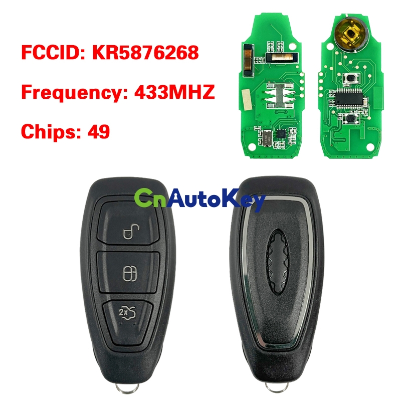 018056O RIGINAL Smart Key for Ford Frequency 434MHz Transponder PCF ...