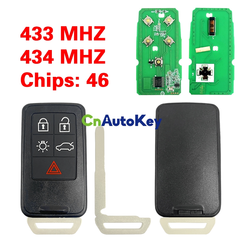 CN050001 5 buttons smart remote car key 433mhz PCF7945 for Volvo XC60 ...