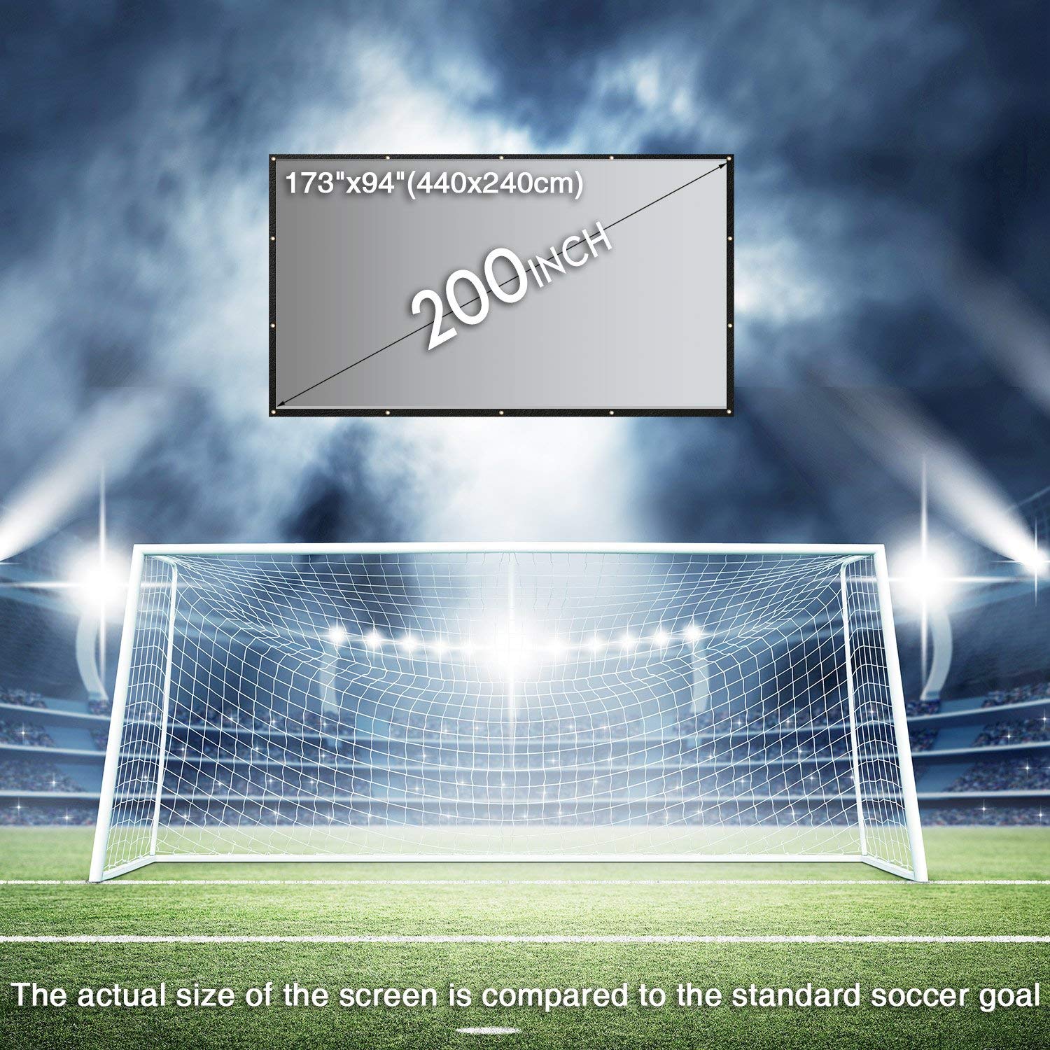 NIERBO Metal Silver Projector Screen 60-300 Inches Ambient Light ...