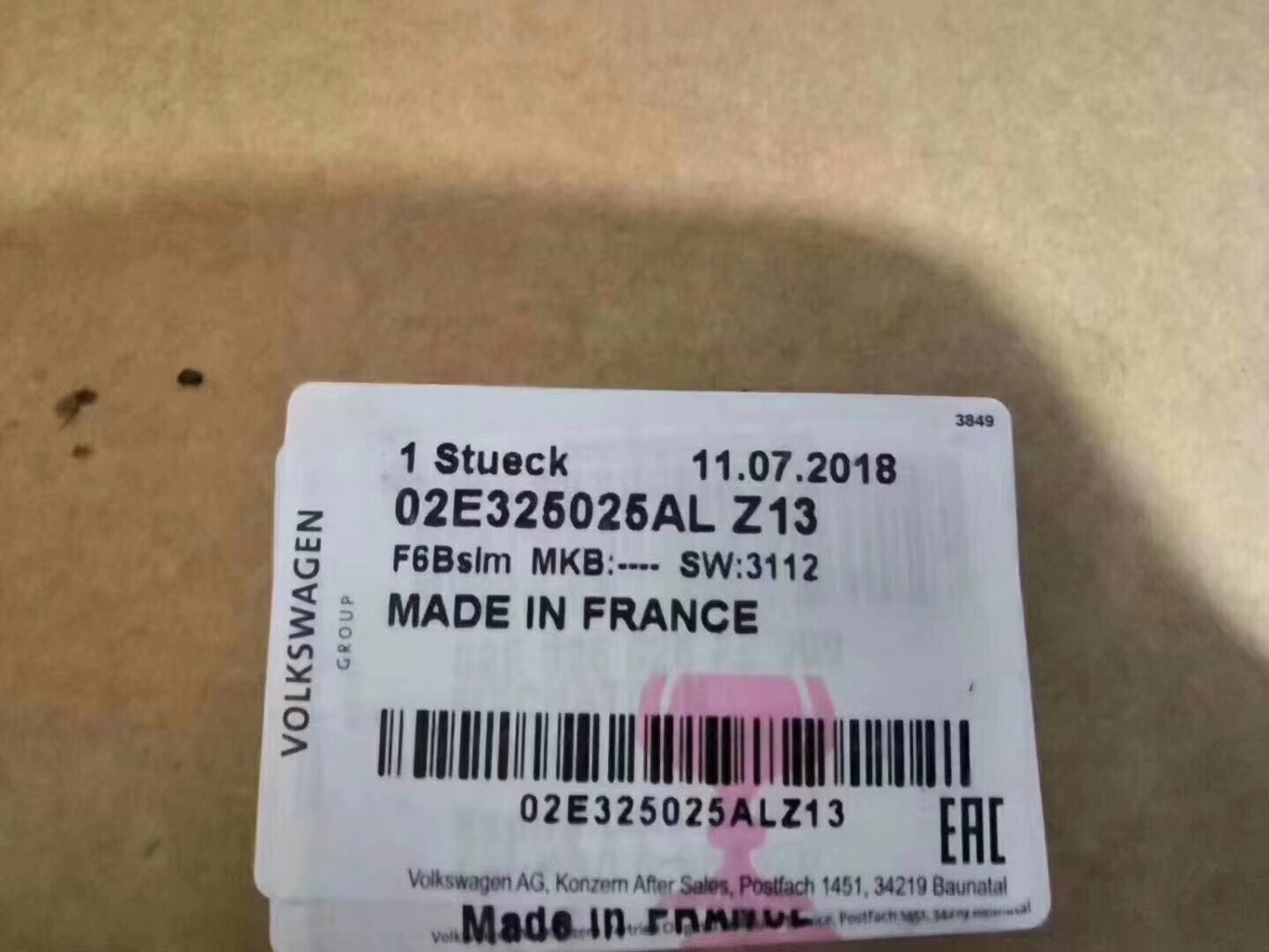 02E DQ250 DSG AUTOMATIC TRANSMISSION MECHATRONIC 02E325025AL Z13 02E ...