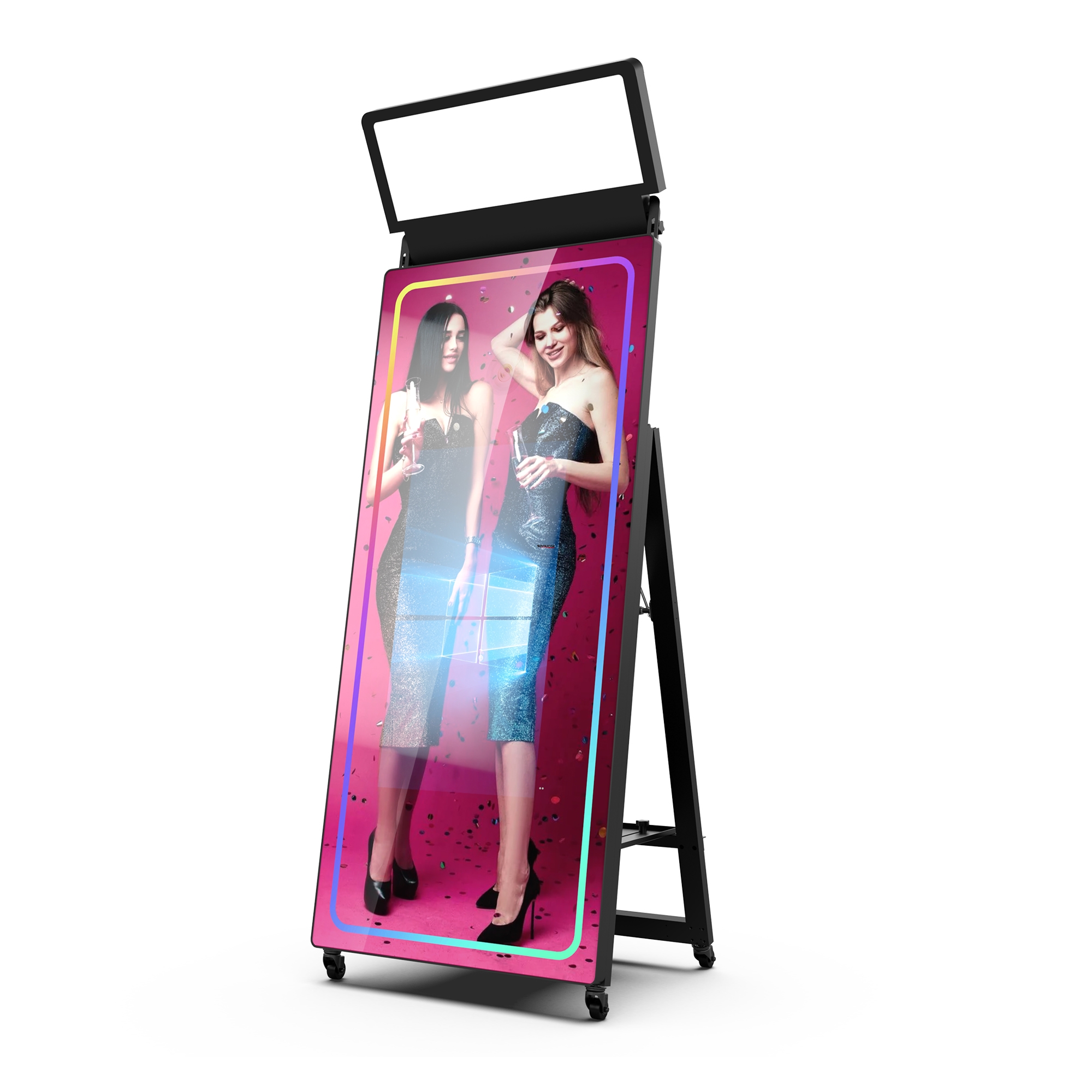 Best Seller Magic Photobooth Mirror Selfie Photo Booth With 65" High ...