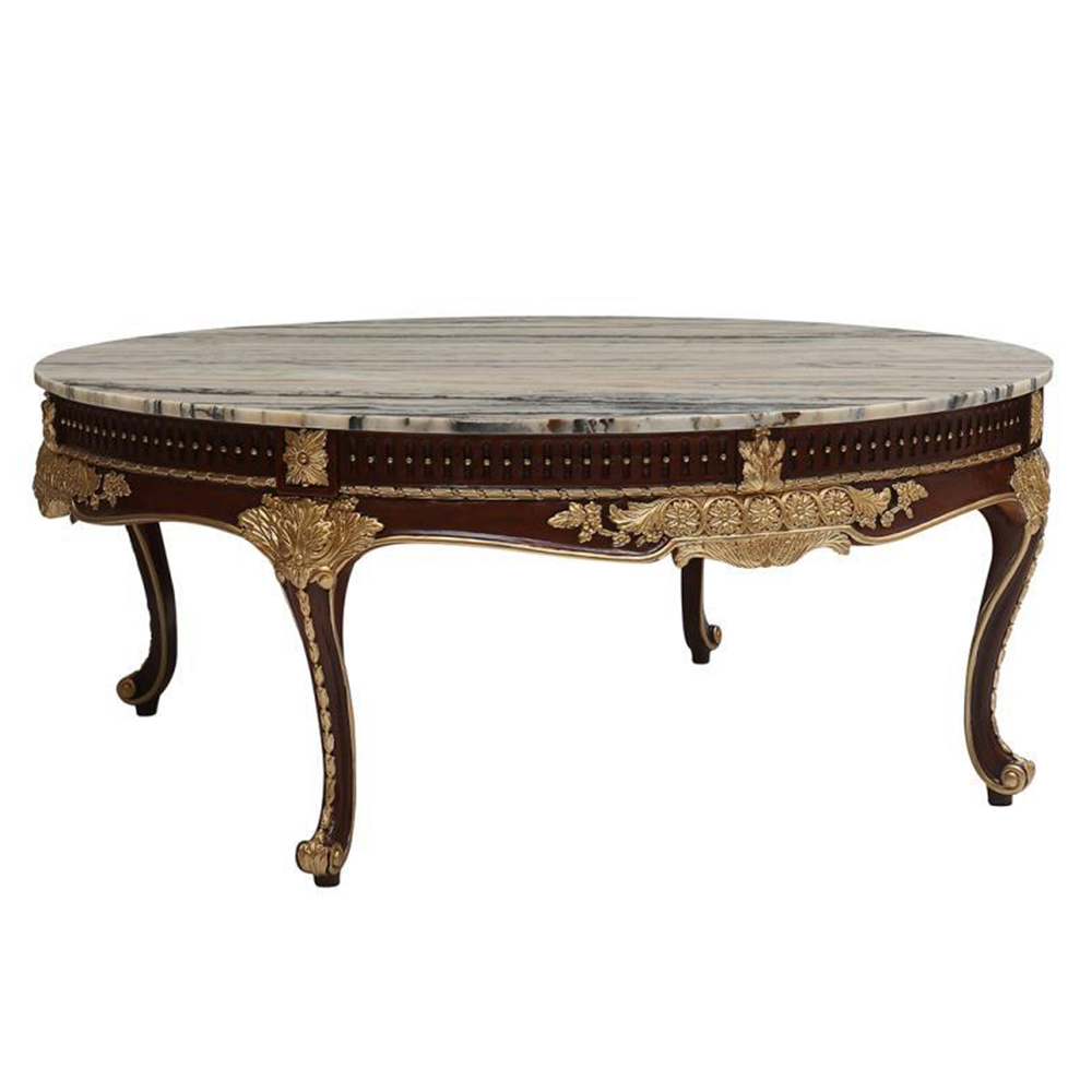 French Classic Oval Coffee Table Set: Elegance in Every Detail