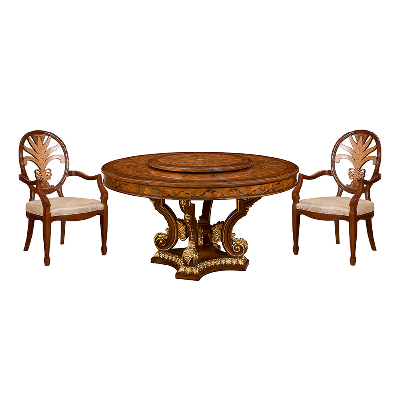 Classic Solid Wood Round Dining Table – Timeless Design for Elegant Dining Spaces