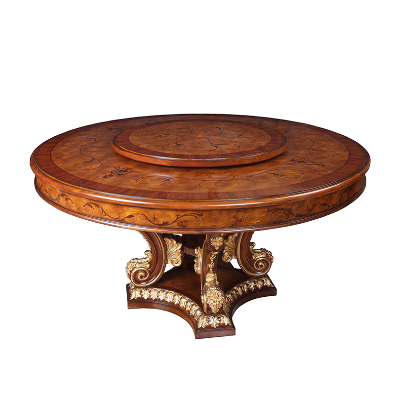 Classic Solid Wood Round Dining Table – Timeless Design for Elegant ...