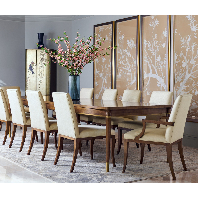 Classic Solid Wood Rectangular Dining Table for Traditional Dining Rooms
