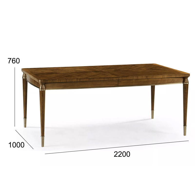 Classic Solid Wood Rectangular Dining Table for Traditional Dining Rooms