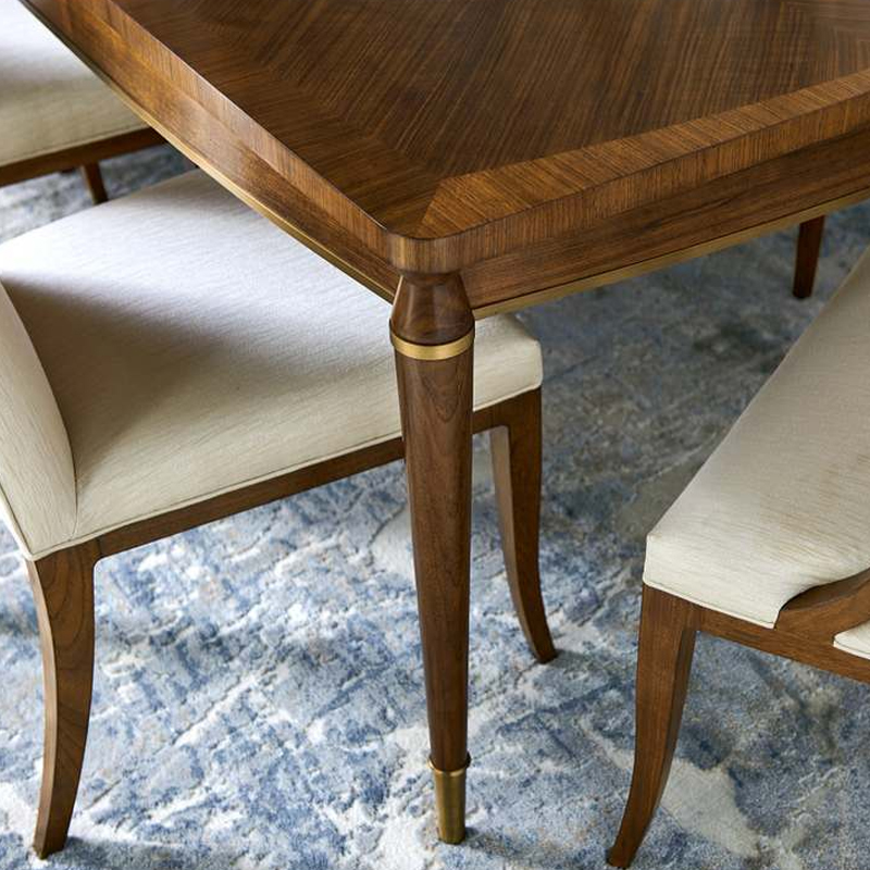 Classic Solid Wood Rectangular Dining Table for Traditional Dining Rooms