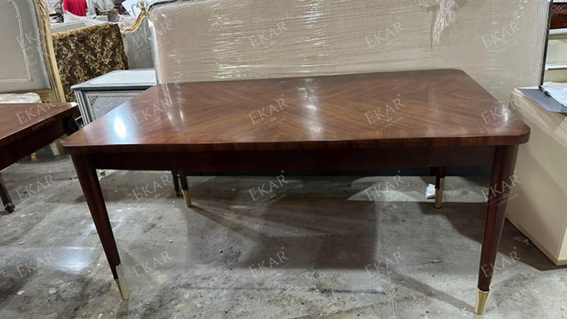 Classic Solid Wood Rectangular Dining Table for Traditional Dining Rooms