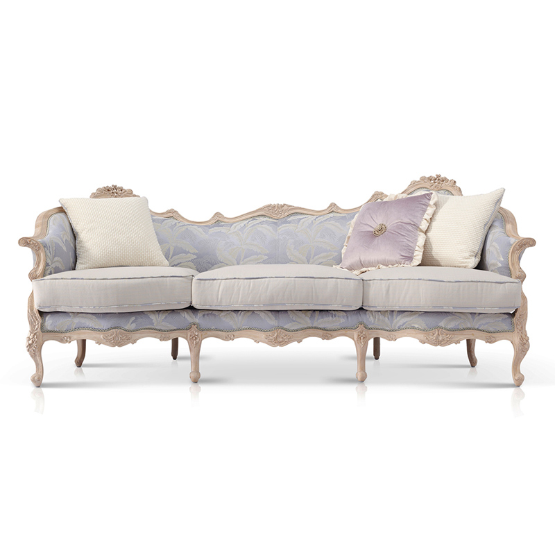 Classic Italian Fabric New Ash Wood Elegant Upholstery Sofa Sets