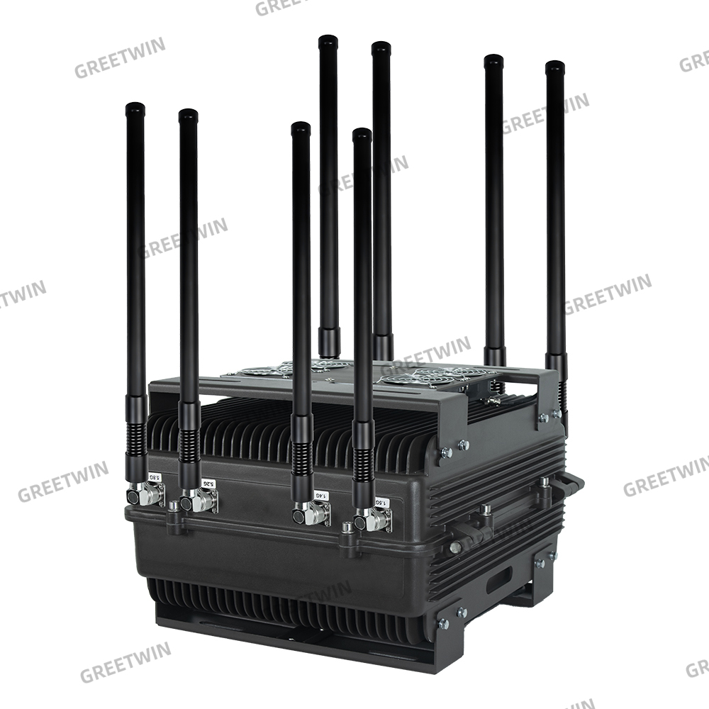 8 band High power 400W FPV vehicle drone jammer 800M jamming range anti ...