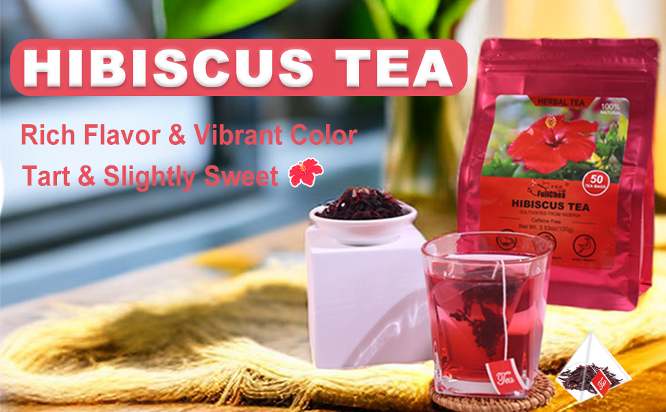 FullChea - Hibiscus Tea Bags, 50 Teabags, 2g/bag - Premium Hibiscus ...