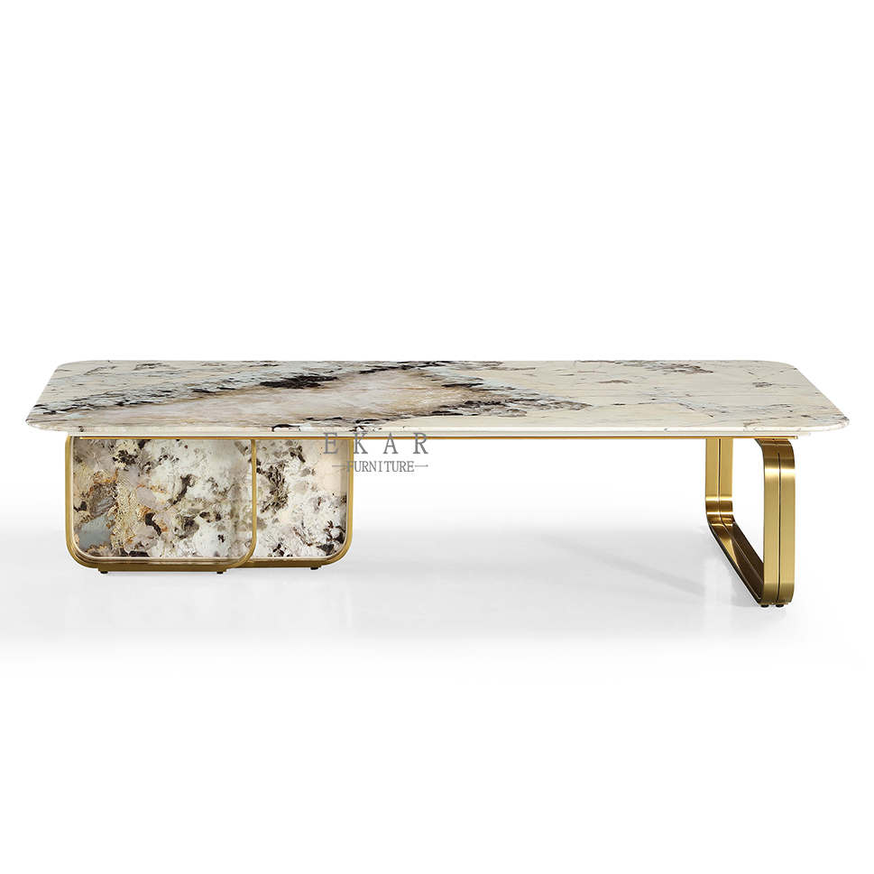 Foshan manufacturer Living Room Furniture Modern Metal Leg High-end Tea ...