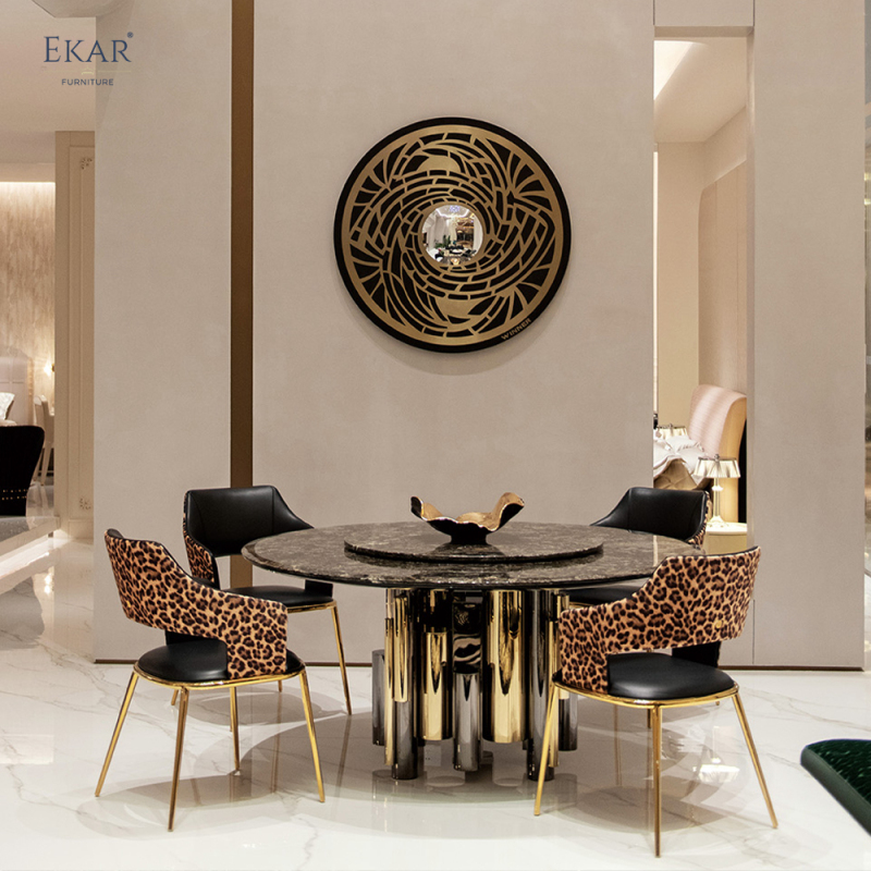 Marble Dining Table with Crystal Steel Legs | FurnitureByModern