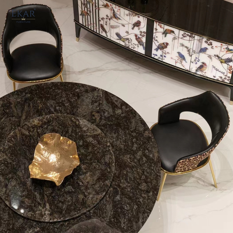 Marble Dining Table with Crystal Steel Legs | FurnitureByModern