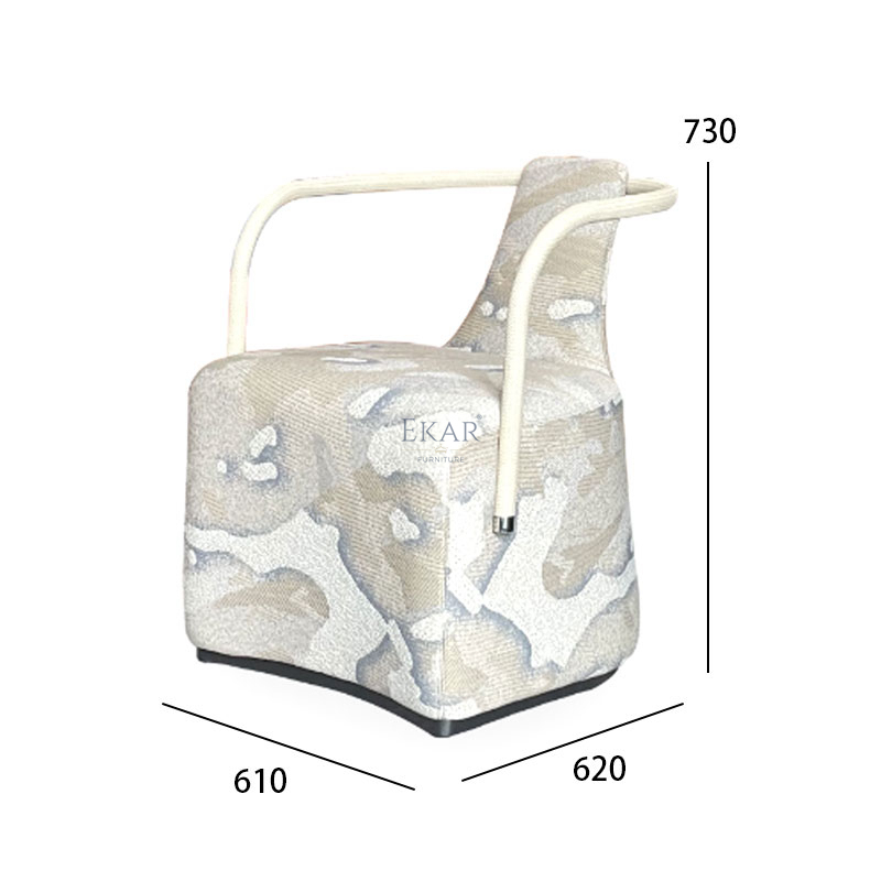 Tea chair with armrests in metal finish - elegant seating for modern ...